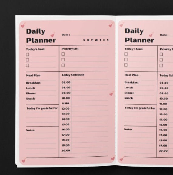 Daily Planner Template - Etsy
