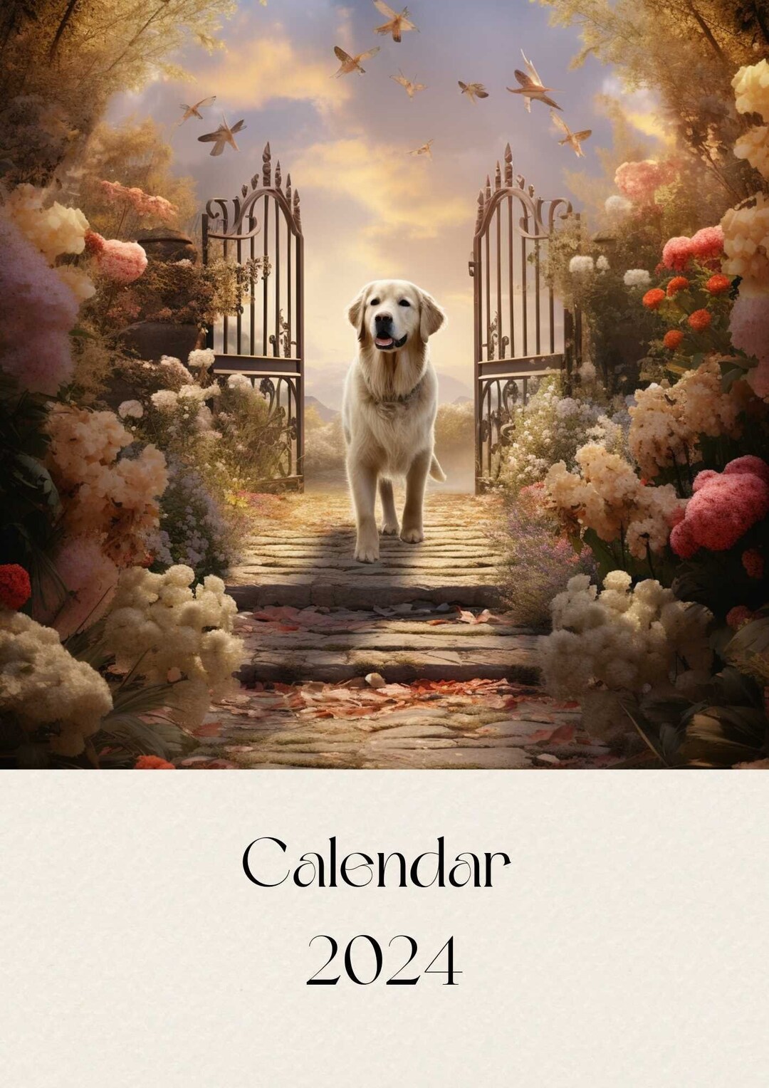 2024 Calendar With Labrador Retriever, Printable Calendar, Digital ...