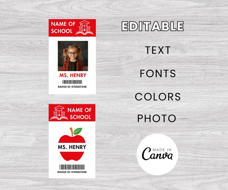Printable Teacher ID Name Badge Template | School Halloween Costume ...