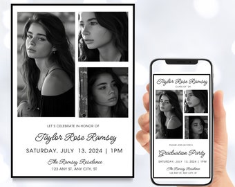 Class of 2024, Gold Minimalist Graduation Party Invitation Template ...