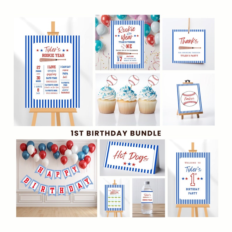 Rookie of the Year Birthday Bundle, Boys 1st Birthday Package ...