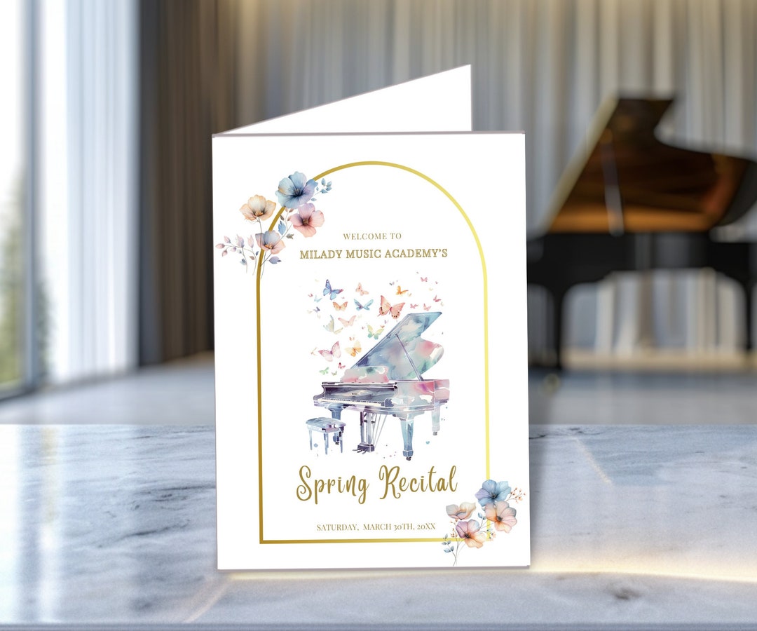 Music Program Template | Student Recital | Piano Recital Booklet ...