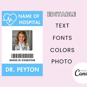 Printable Doctor ID Name Badge | Hospital Nurse Halloween Costume ...