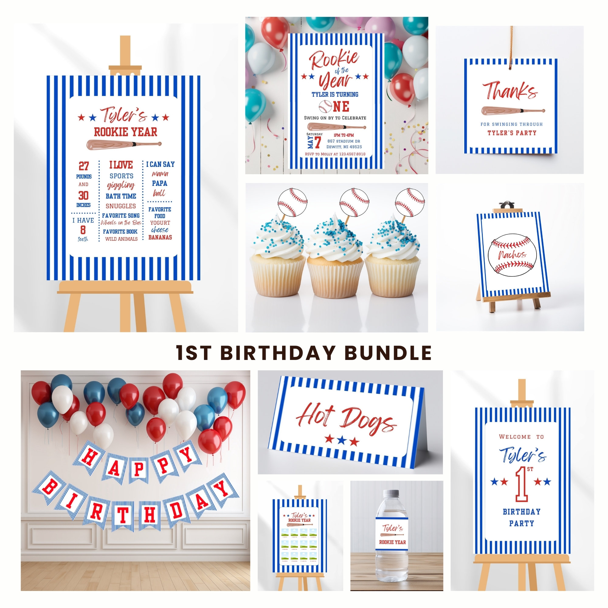 Rookie of the Year Birthday Bundle, Boys 1st Birthday Package ...