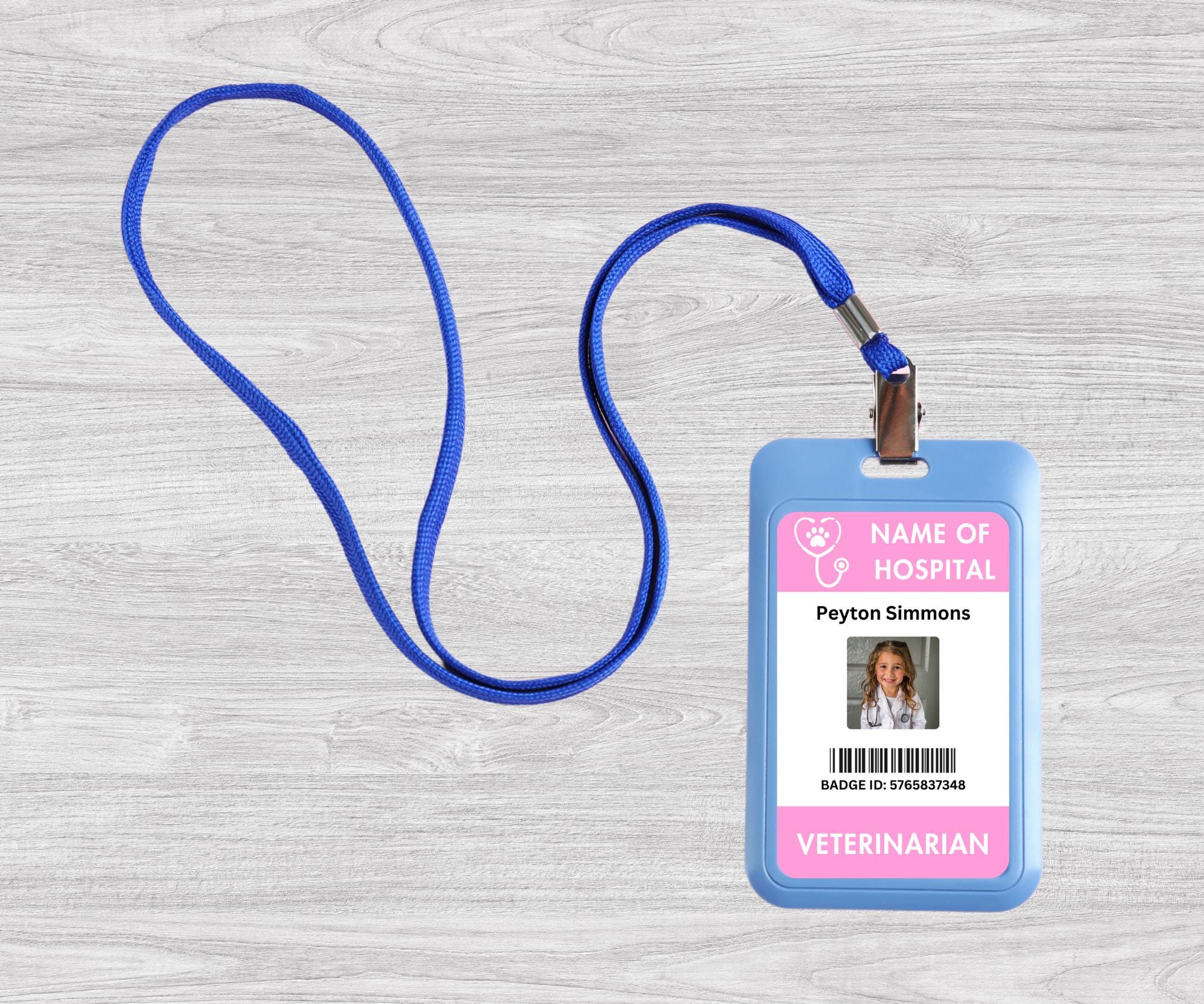Printable Veterinarian ID Name Badge | Animal Hospital Vet Technician ...