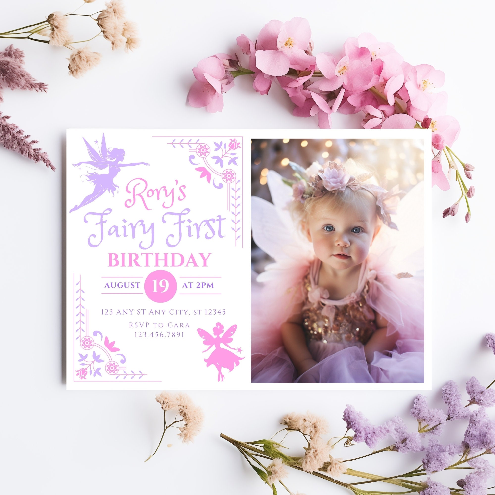 Fairy First Birthday Bundle, Girls 1st Bday Party, Enchanting Fairy ...