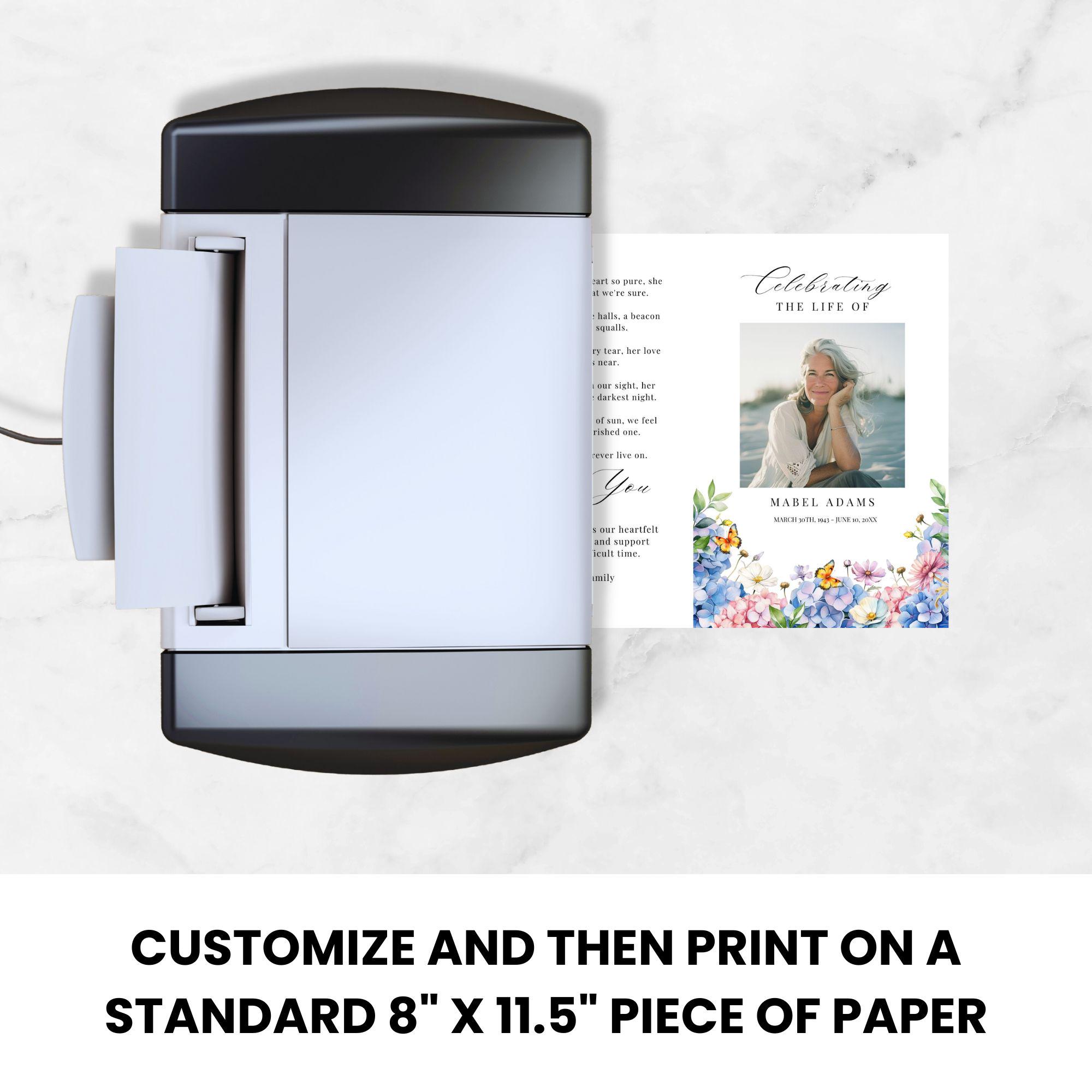Editable Funeral Program Template | Floral Obituary | Order of Service ...