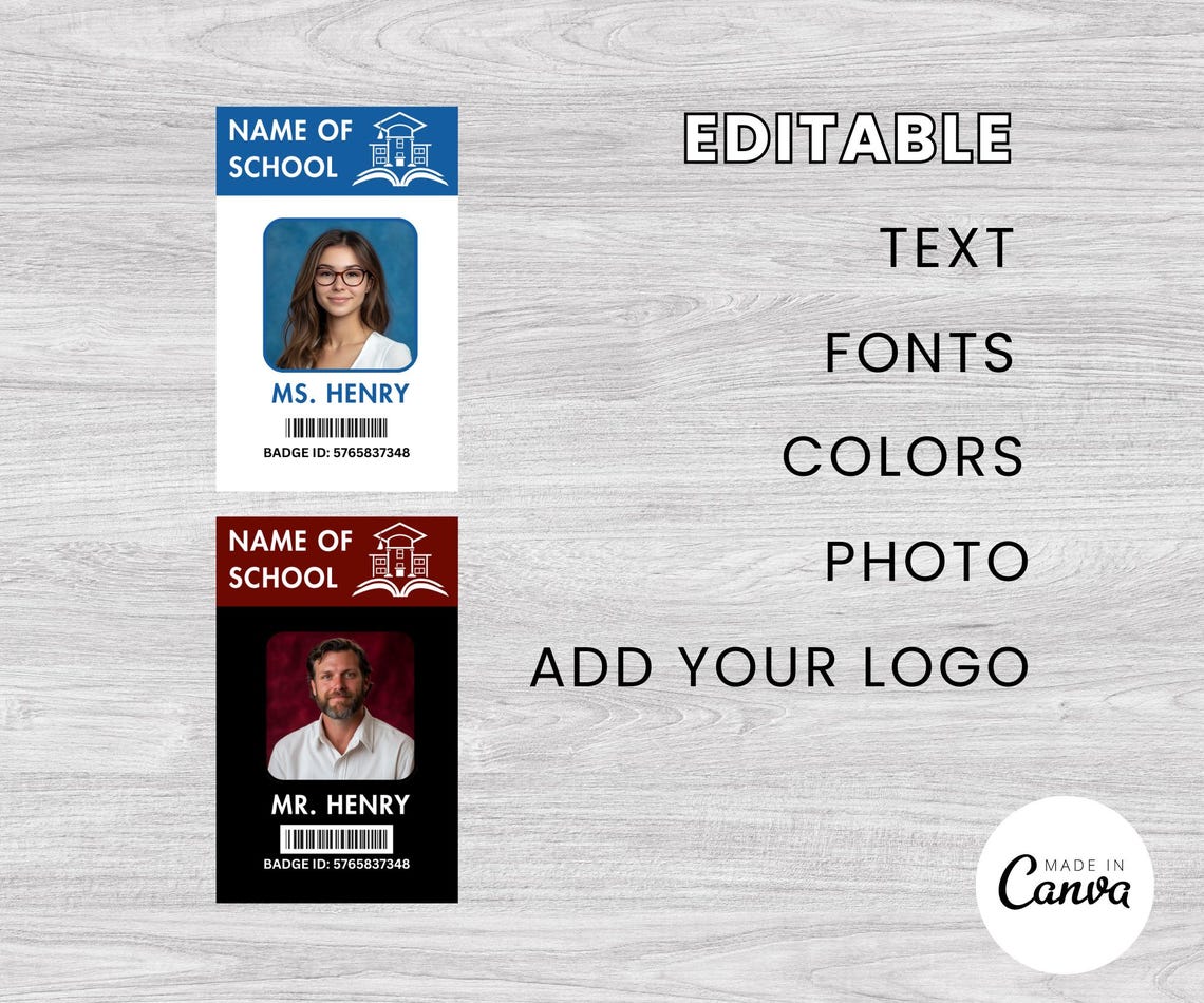 Printable Teacher ID Name Badge Template | School Halloween Costume ...