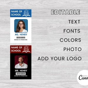 Printable Teacher ID Name Badge Template | School Halloween Costume ...