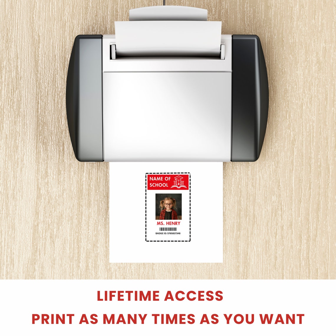 Printable Teacher ID Name Badge Template | School Halloween Costume ...
