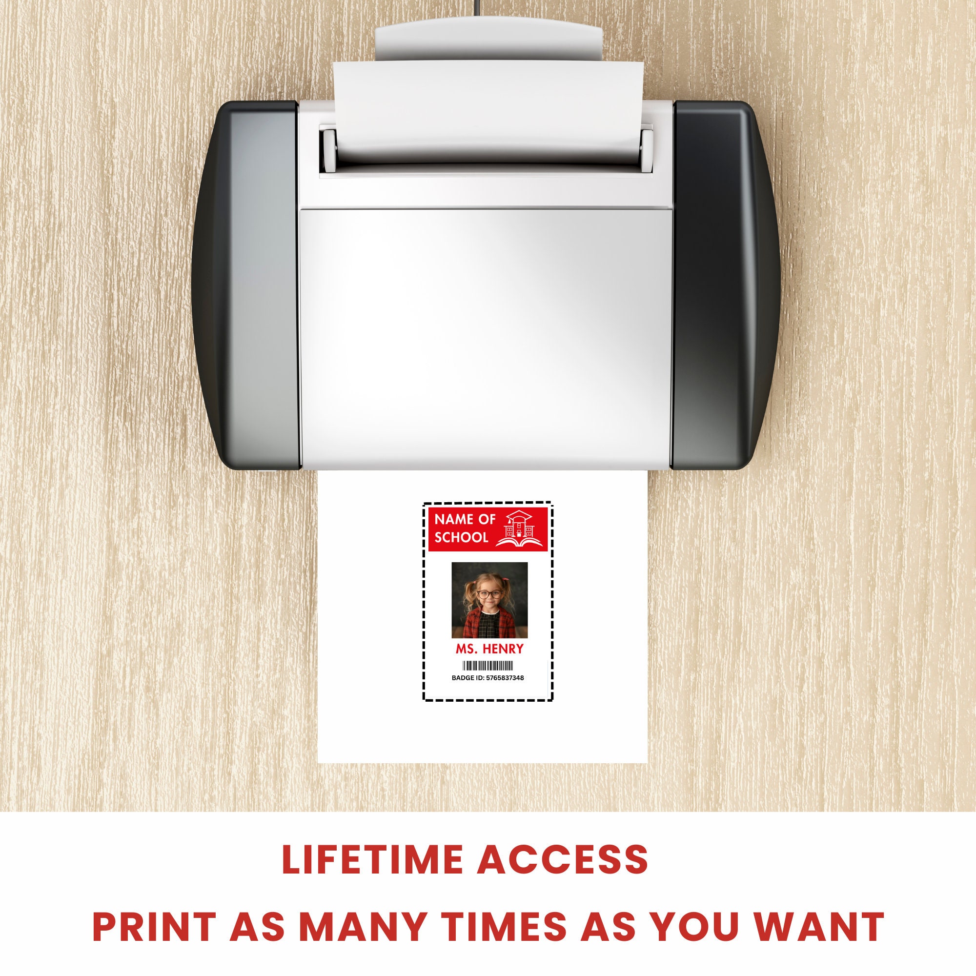 Printable Teacher ID Name Badge Template | School Halloween Costume ...