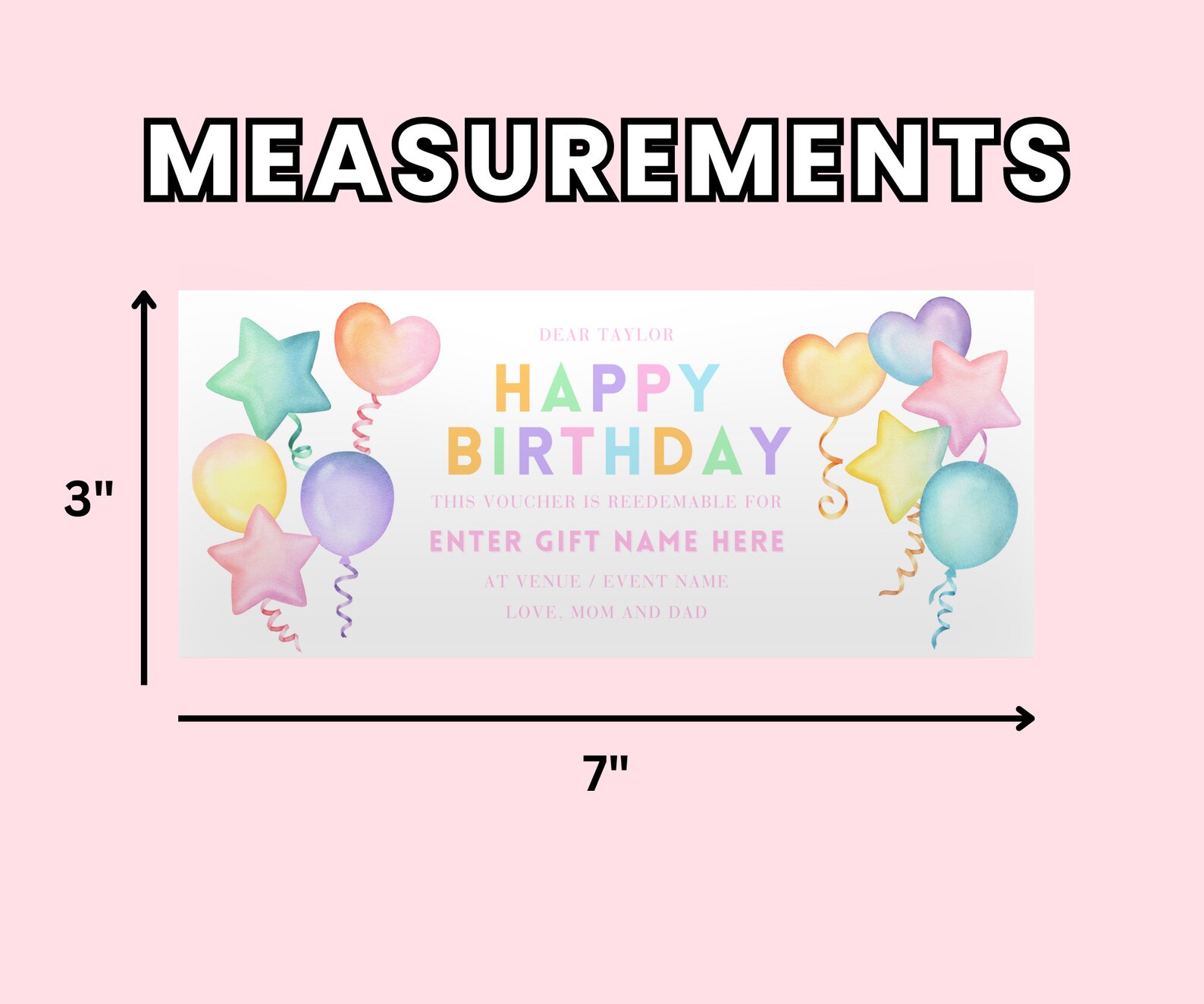 Happy Birthday Custom Gift Voucher Template | Editable Pastel Rainbow ...