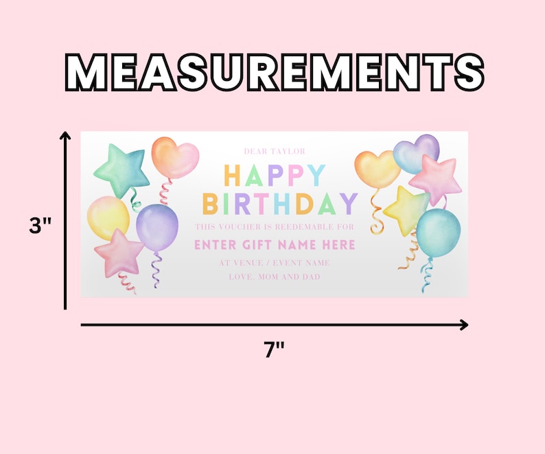 Happy Birthday Custom Gift Voucher Template | Editable Pastel Rainbow ...