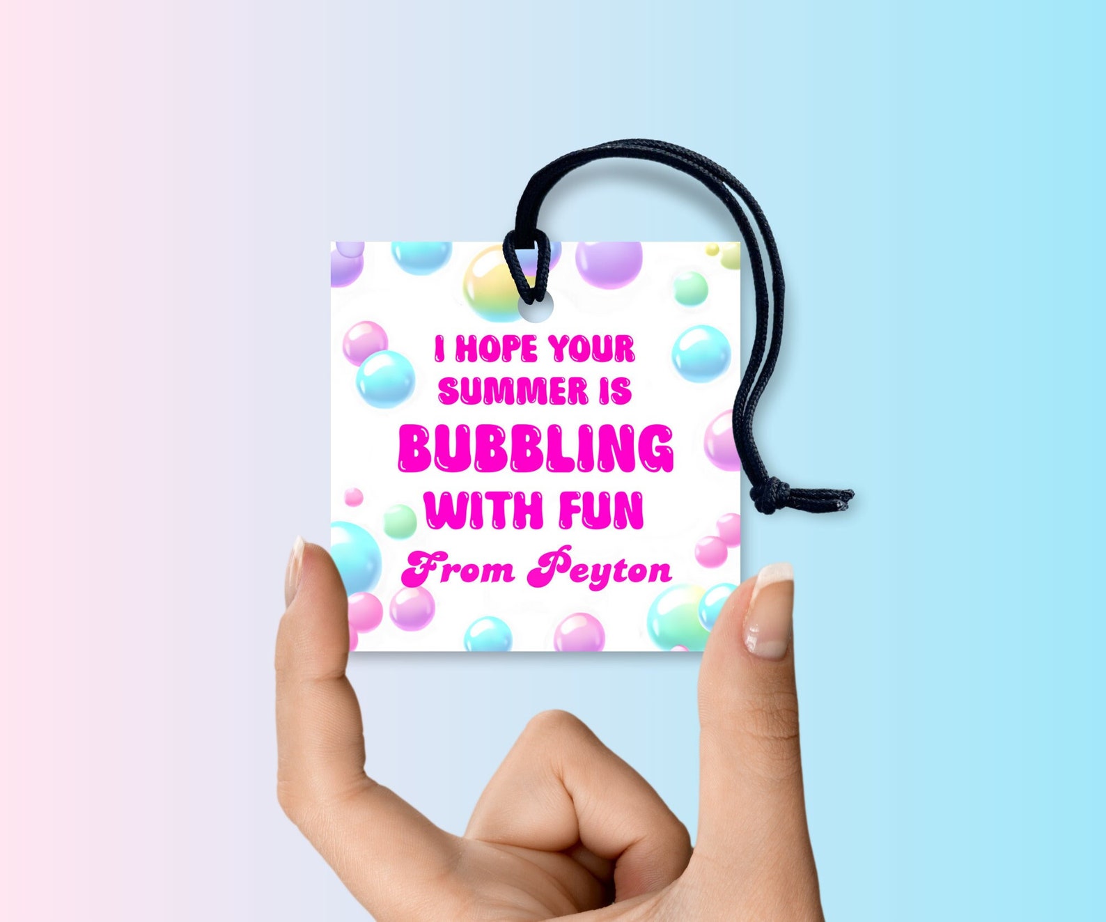 End of School Gift Tag Template, Bubble Present for Classmates ...