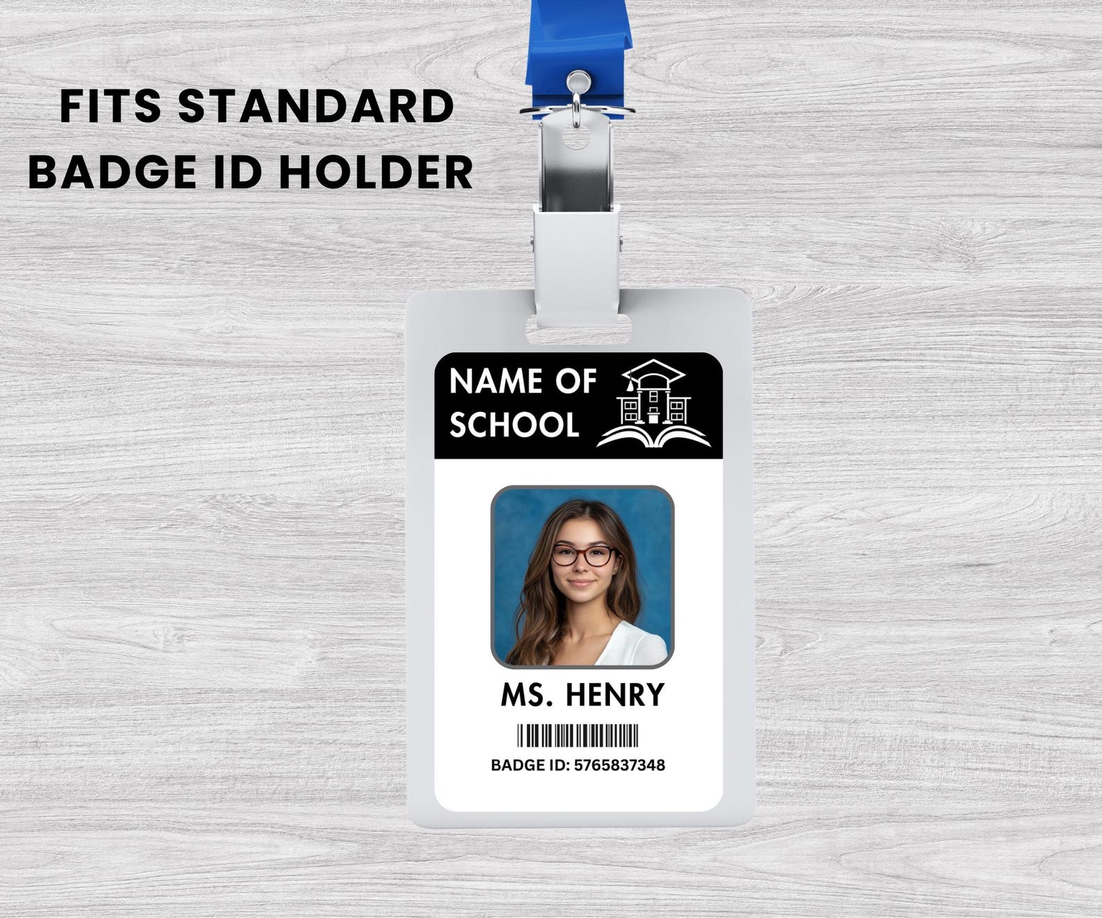 Printable Teacher ID Name Badge Template | School Halloween Costume ...