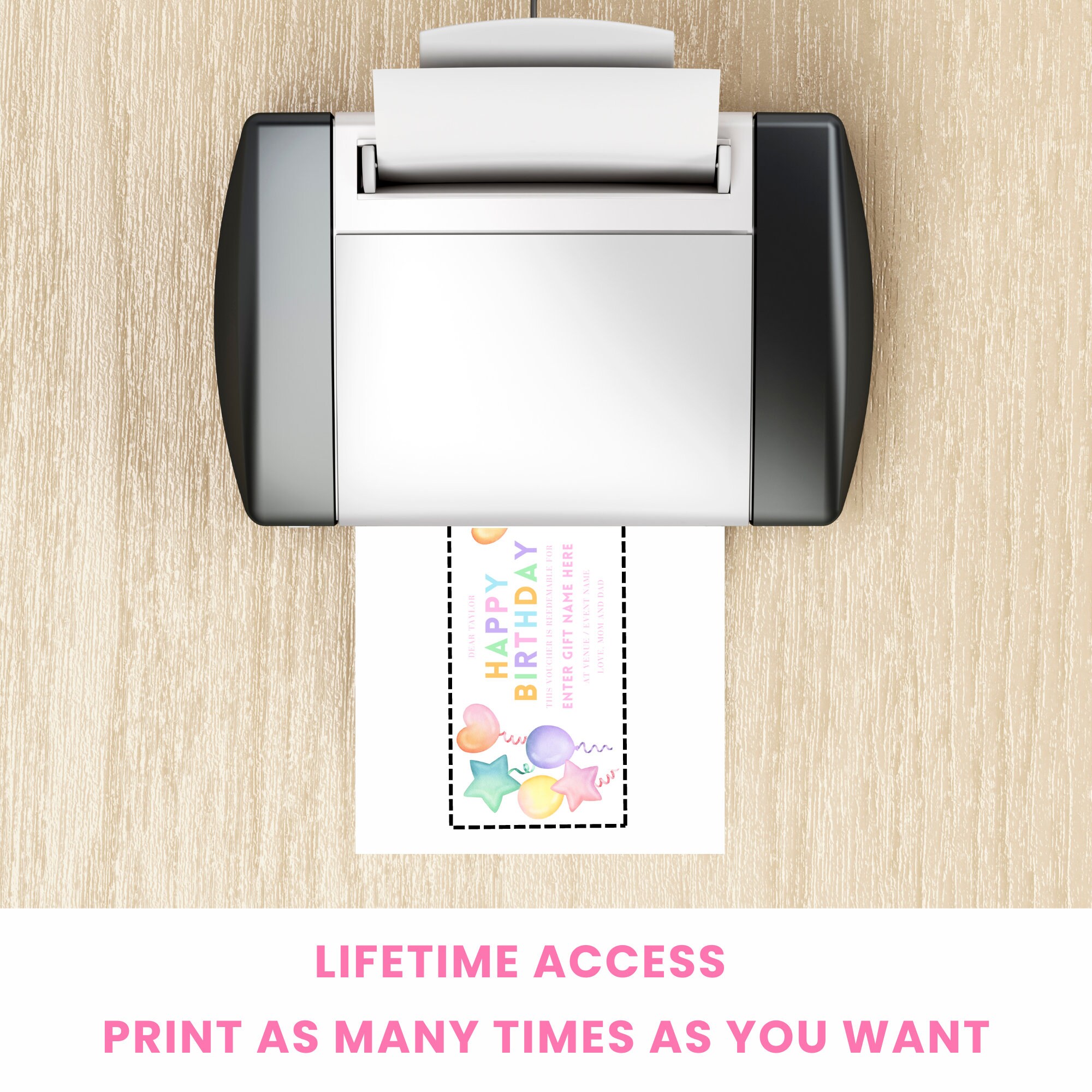 Happy Birthday Custom Gift Voucher Template | Editable Pastel Rainbow ...