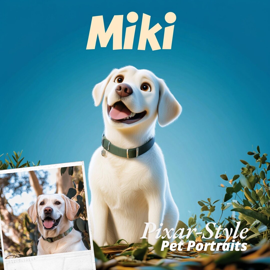 Pixar-style Pet Portraits: Made-to-order Download Custom Cartoon Pixar ...