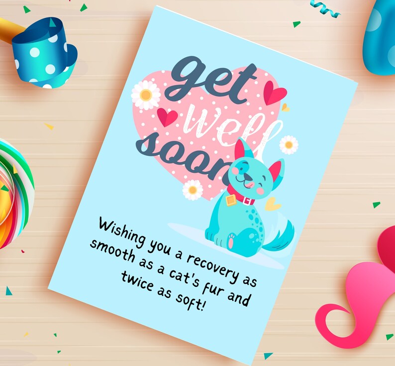 Printable Get Well Soon Card, Cat Get Well Soon, Funny Get Well Card ...