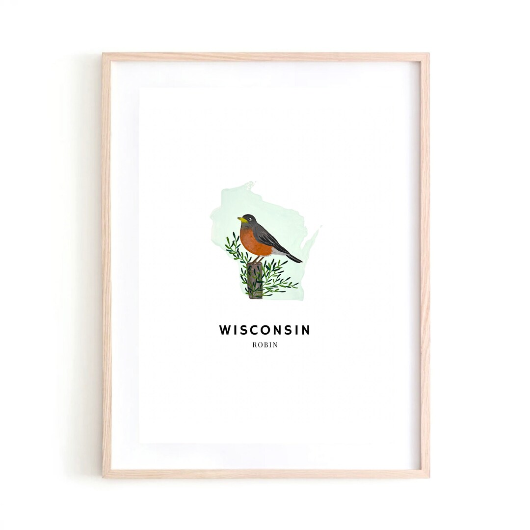 Wisconsin State Bird Art Print - Etsy
