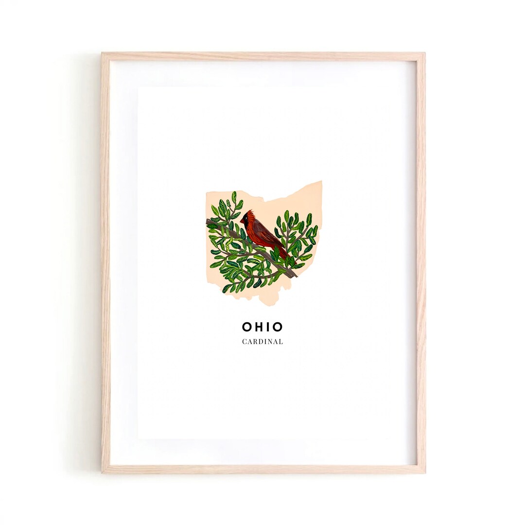 Ohio State Bird Art Print - Etsy