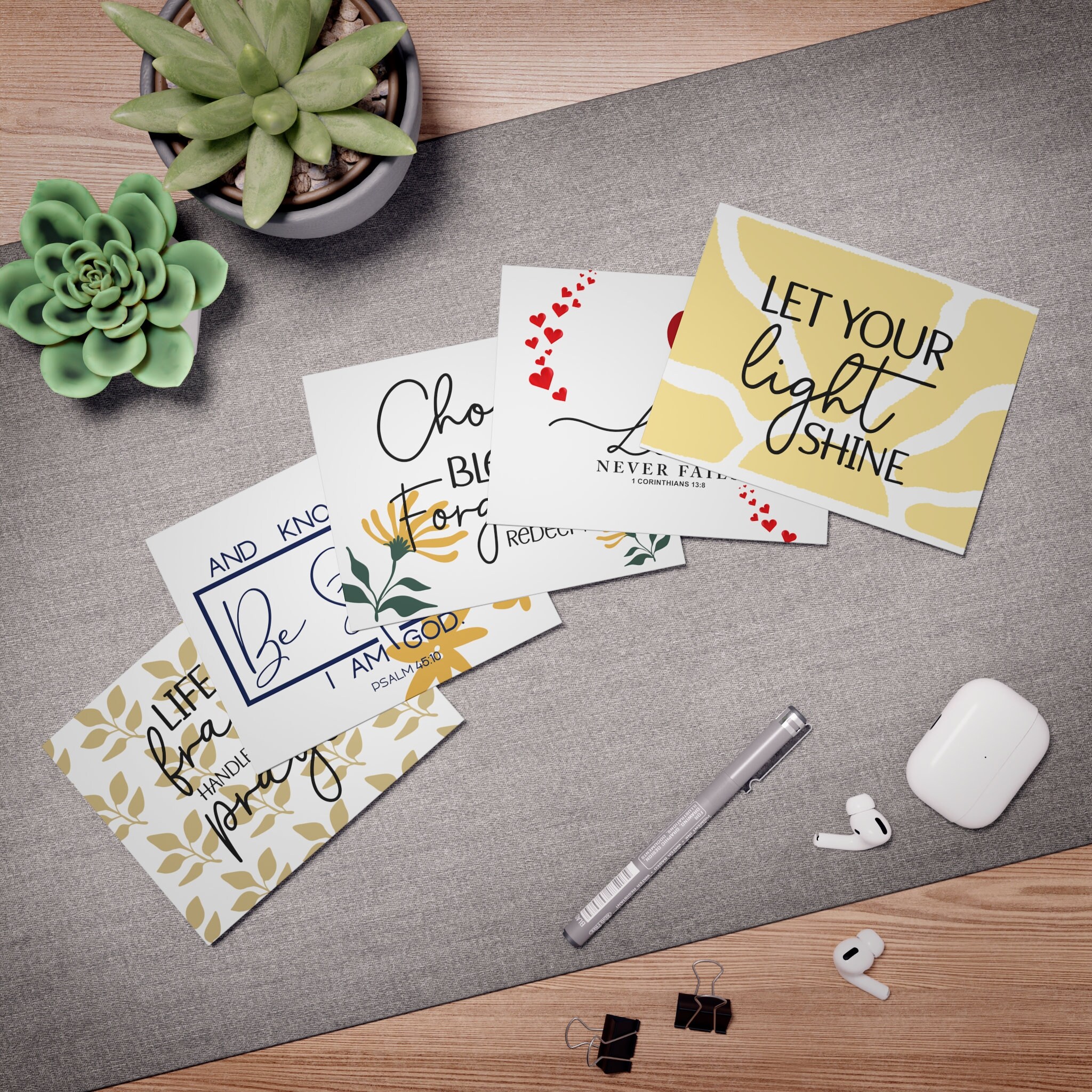 Faith Inspired Multi-design Greeting Cards 5-pack, Bible Verses Cards ...