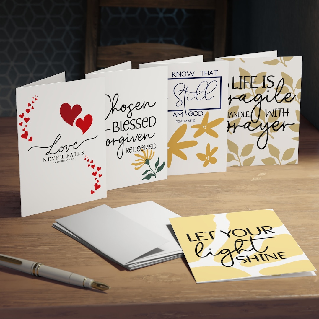 Faith Inspired Multi-design Greeting Cards 5-pack, Bible Verses Cards ...