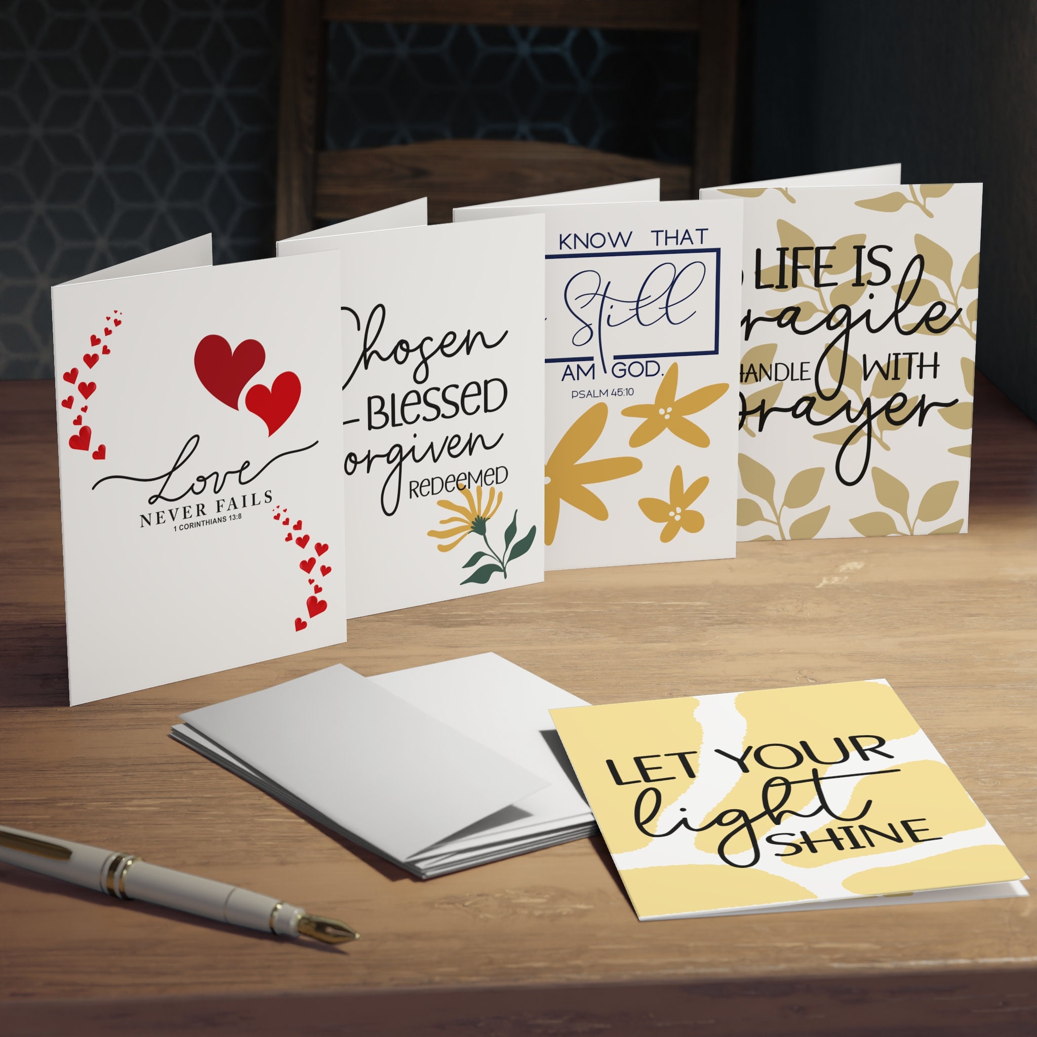 Faith Inspired Multi-design Greeting Cards 5-pack, Bible Verses Cards ...