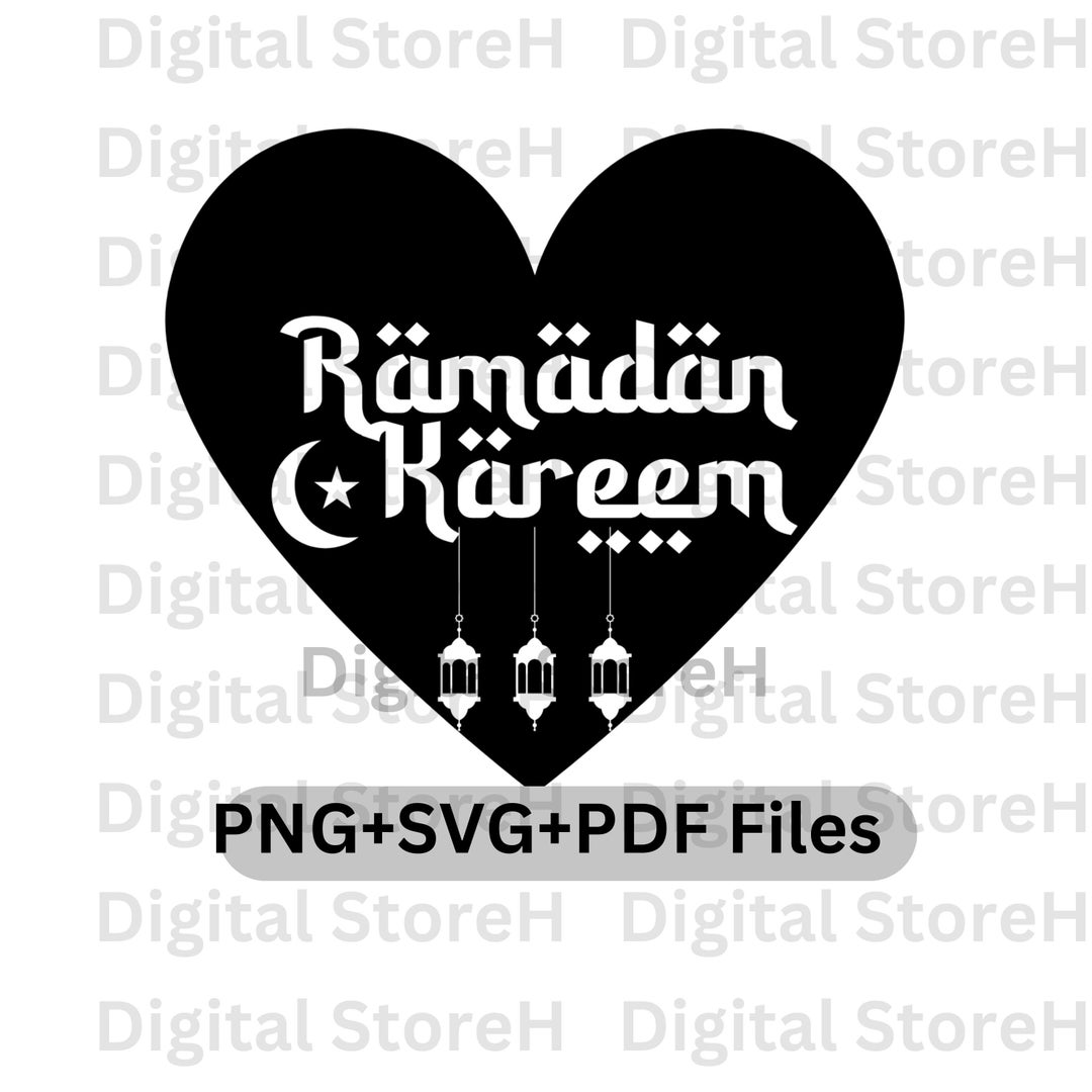 Ramadan Kareem Heart Png,svg and Pdf Sublimation Design,ramadan Kareem ...