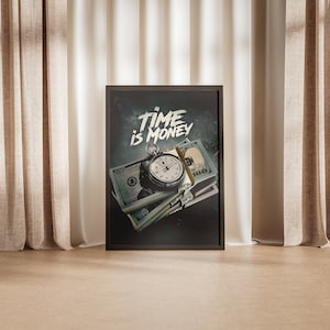 Time is Money Poster Motivational, Money and Time Canvas, Money ...