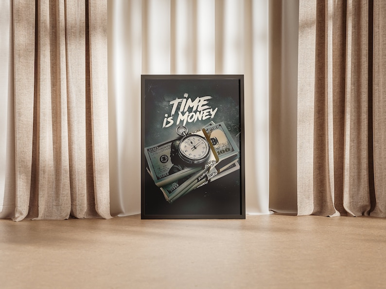 Time is Money Poster Motivational, Money and Time Canvas, Money ...