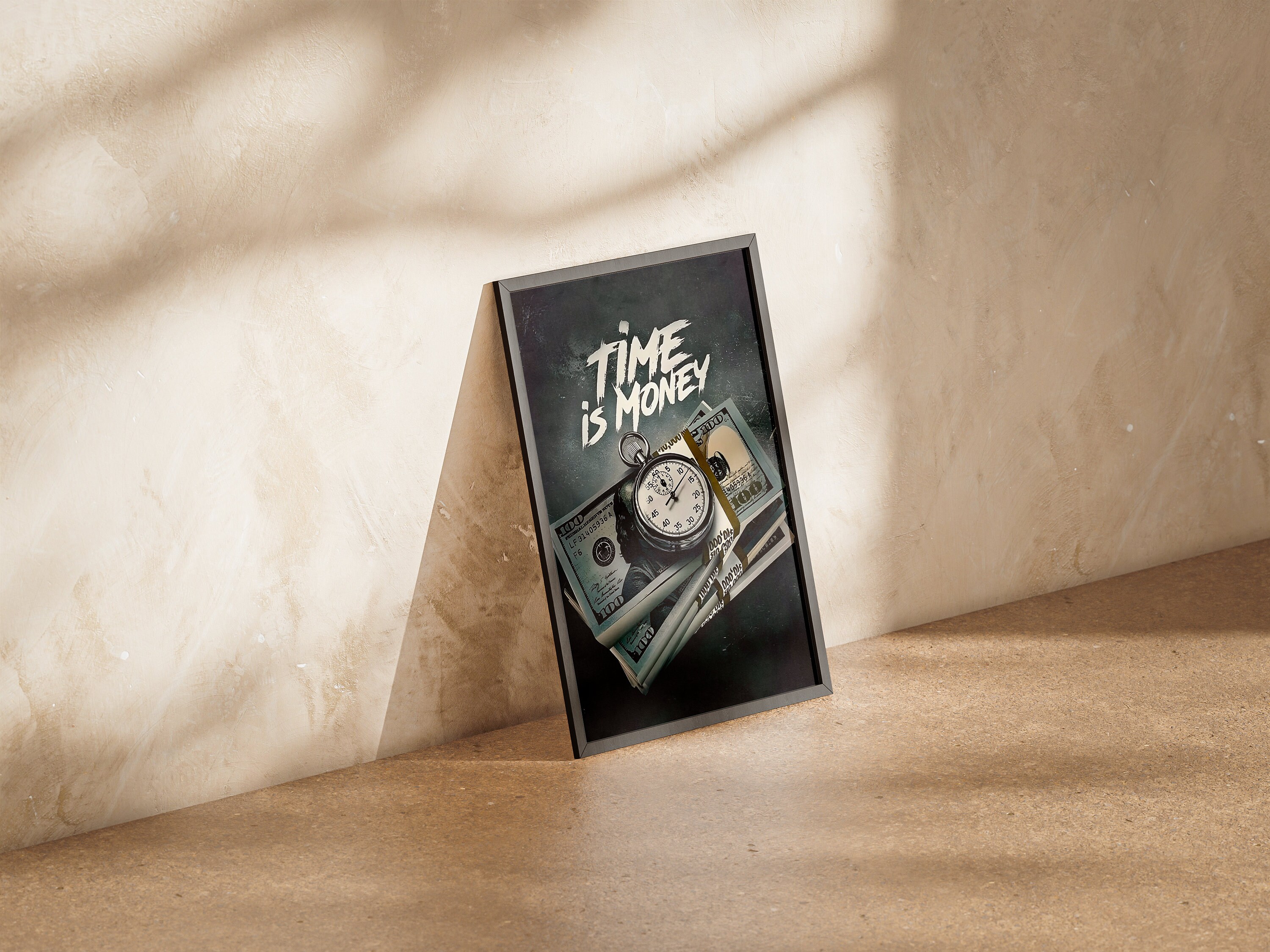 Time is Money Poster Motivational, Money and Time Canvas, Money ...