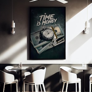 Time is Money Poster Motivational, Money and Time Canvas, Money ...