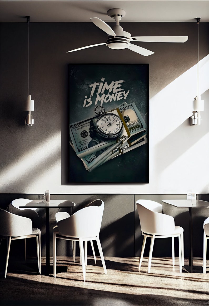 Time is Money Poster Motivational, Money and Time Canvas, Money ...