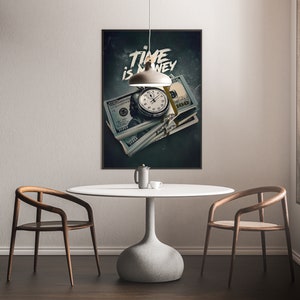 Time is Money Poster Motivational, Money and Time Canvas, Money ...