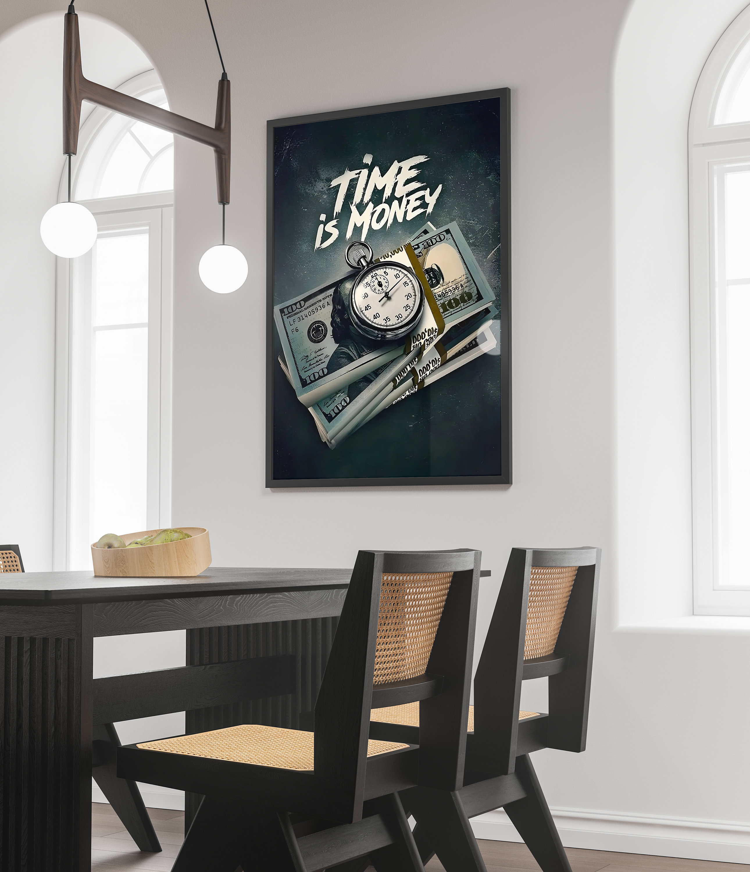 Time is Money Poster Motivational, Money and Time Canvas, Money ...
