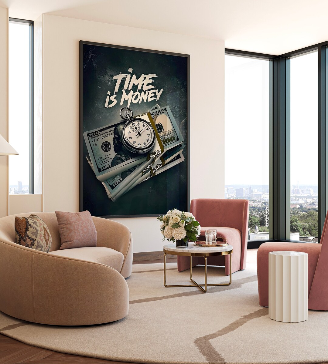 Time is Money Poster Motivational, Money and Time Canvas, Money ...