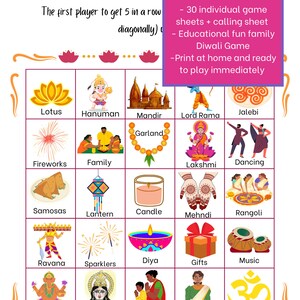 Diwali Game | Printable Diwali Bingo Game - Etsy