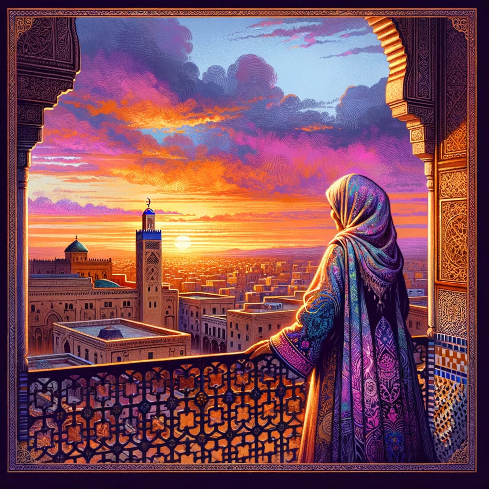 Printable Wall Art A Woman in Marrakech X 5 Pcs 3xa4, 2xsquare - Etsy