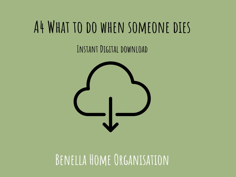 What to Do When Someone Dies - a Checklist to Help You (UK) - Etsy