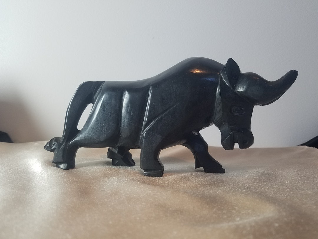 Vintage Carved Onyx Bull Sculpture - Etsy
