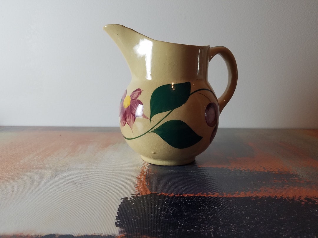 Vintage Watt Pottery Pitcher Flower and Cherry Pattern 5.5 in Tall - Etsy