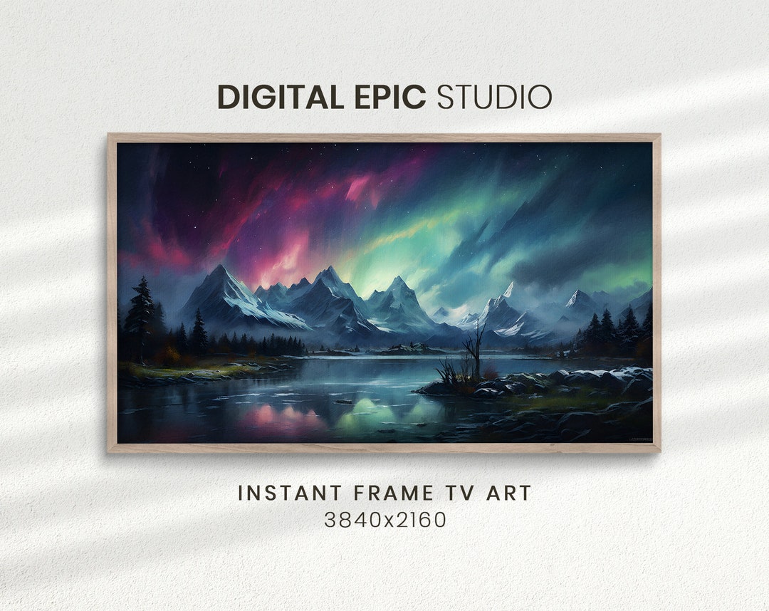 Northern Lights Frame TV Landscape of Aurora Borealis Over - Etsy