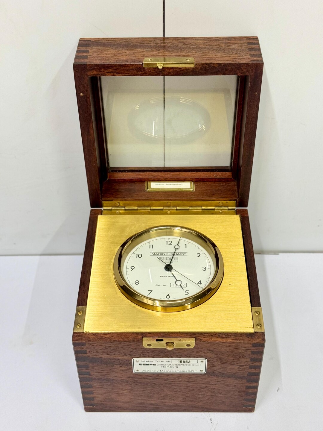 German Made Original Wempe Chronometerwerke Hamburg Marine Quarz Wooden ...
