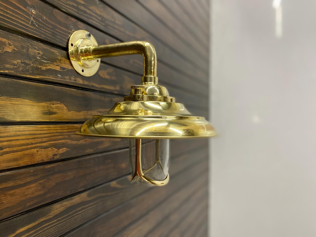 Vintage Brass Bulkhead Wall Sconce: Maritime Industrial Lighting - Etsy