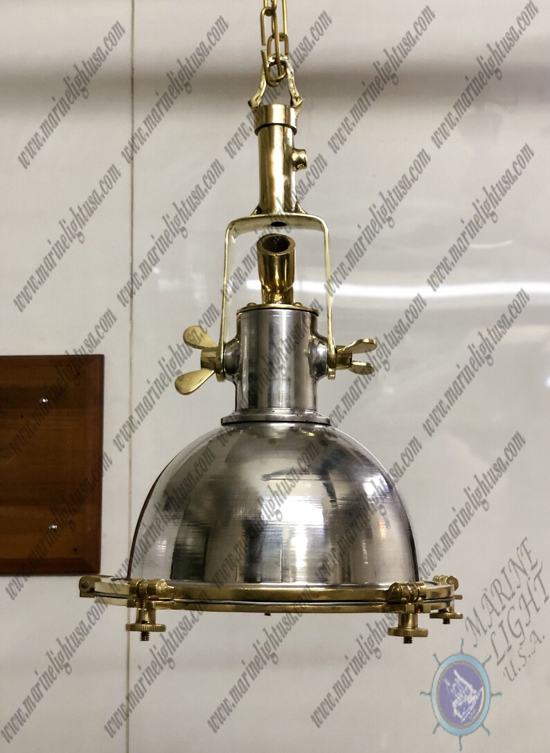 Kitchen Island Aluminum & Brass Metal Nautical Antique Pendant Light ... Kitchen Island Aluminum & Brass Metal Nautical Antique Pendant Light ...
