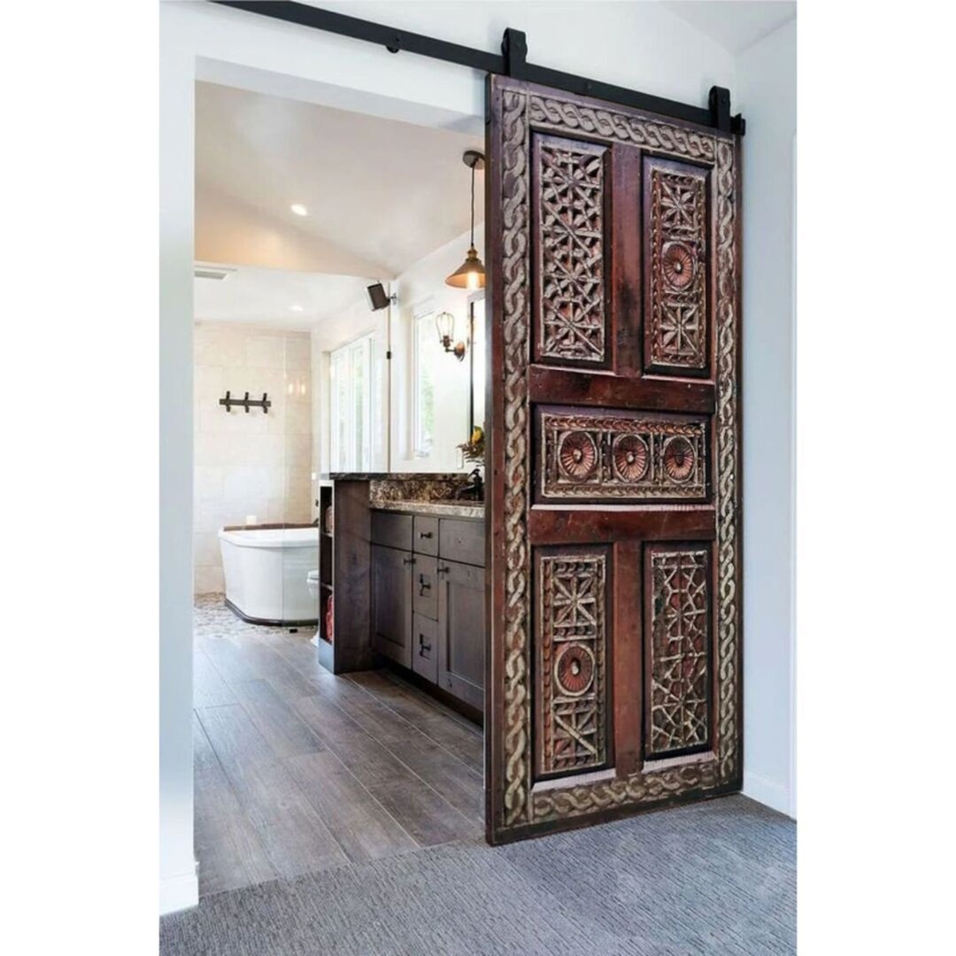 Hand Carved Antique Rustic Door - Etsy