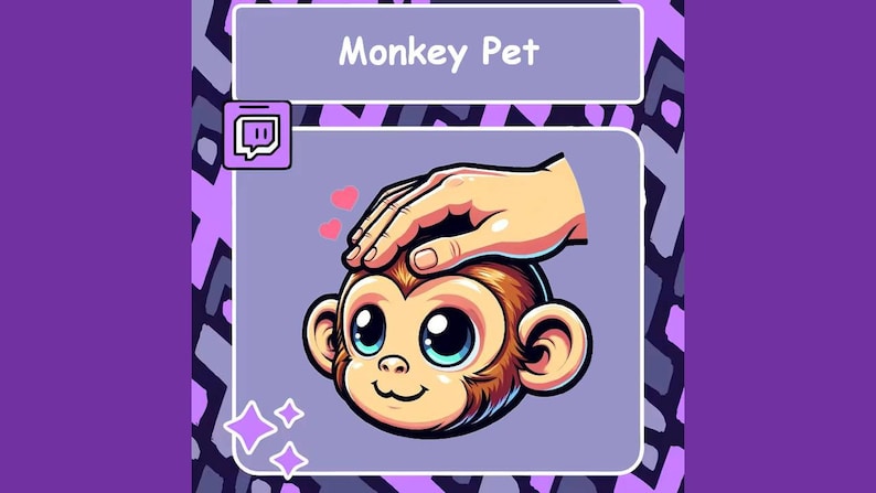 Pet Monkey Emote, Twitch/discord/youtube Streamer Emote (digital ...