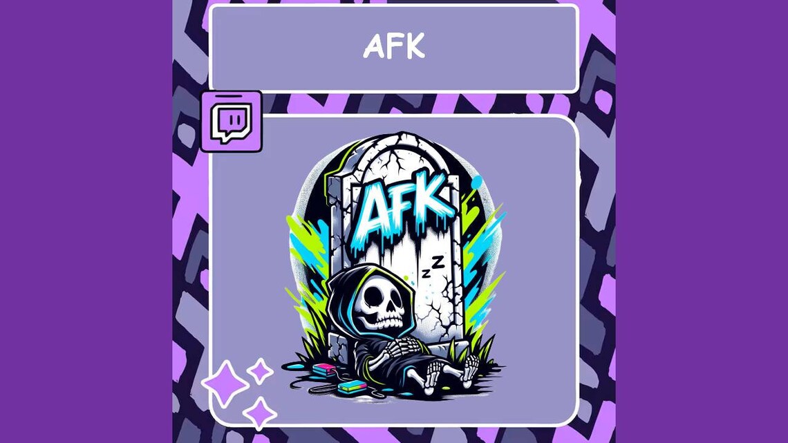 Edgy AFK Skull Emote for Twitch, Discord, Youtube (digital Download) - Etsy