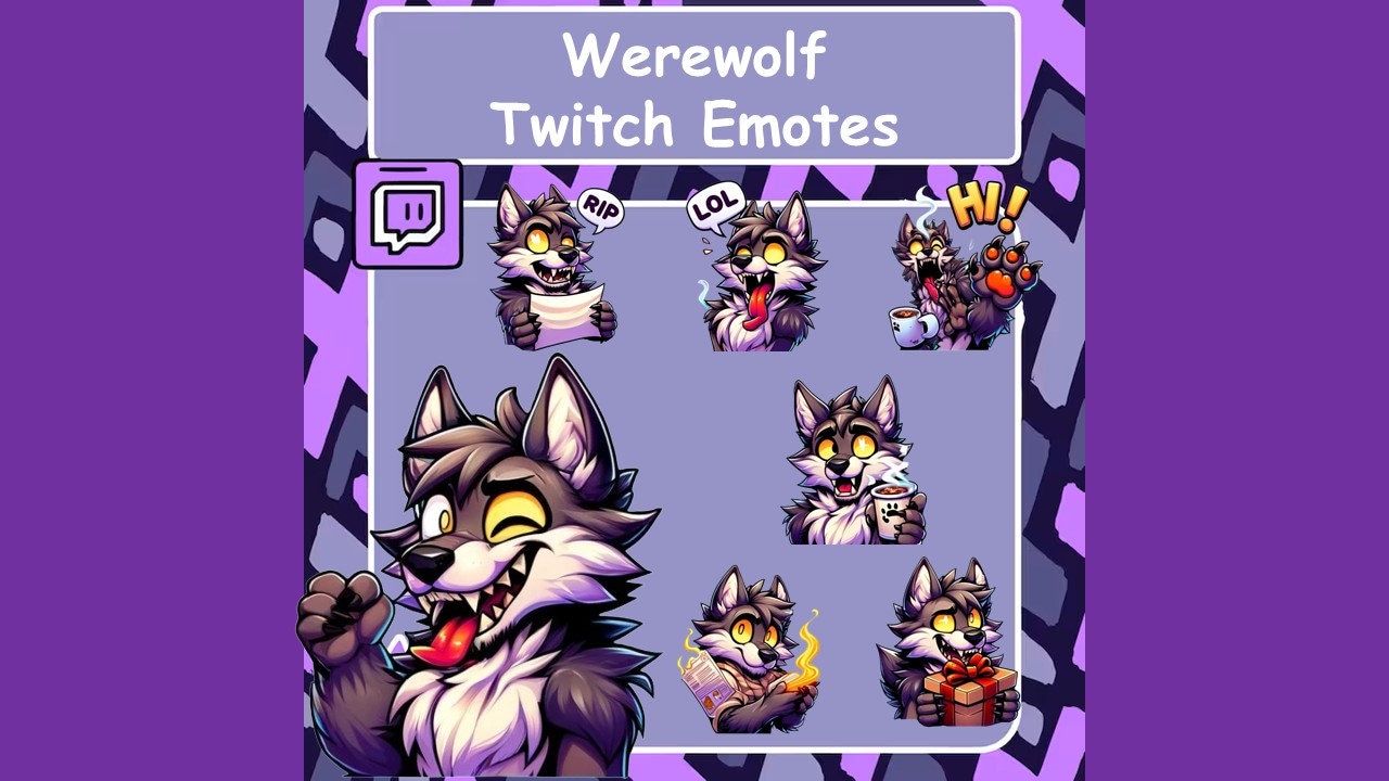 Werewolf Emote, Twitch Emote, Youtube Emote, Discord Emote, Halloween ...