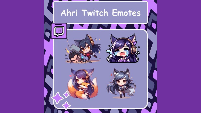 Ahri Twitch Emotes - Discord / Youtube / Facebook Stream Emote - Etsy